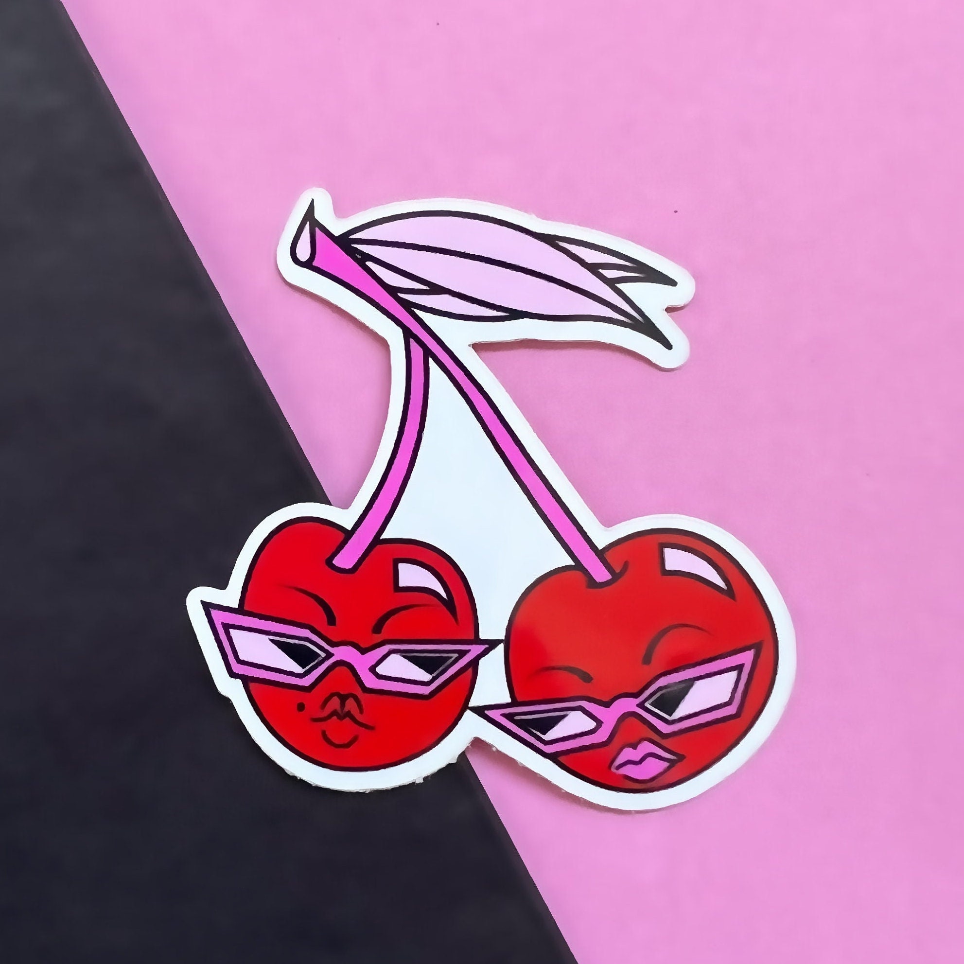 Red Cherry Sticker Sunny Cherry Vinyl Sticker Y2K Sassy - Etsy