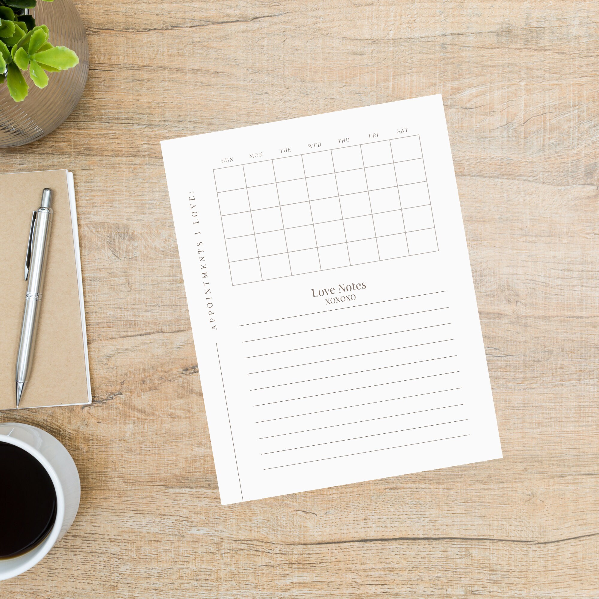 Monthly Printable Appointment Calendar, Printable Calendar, Printable ...