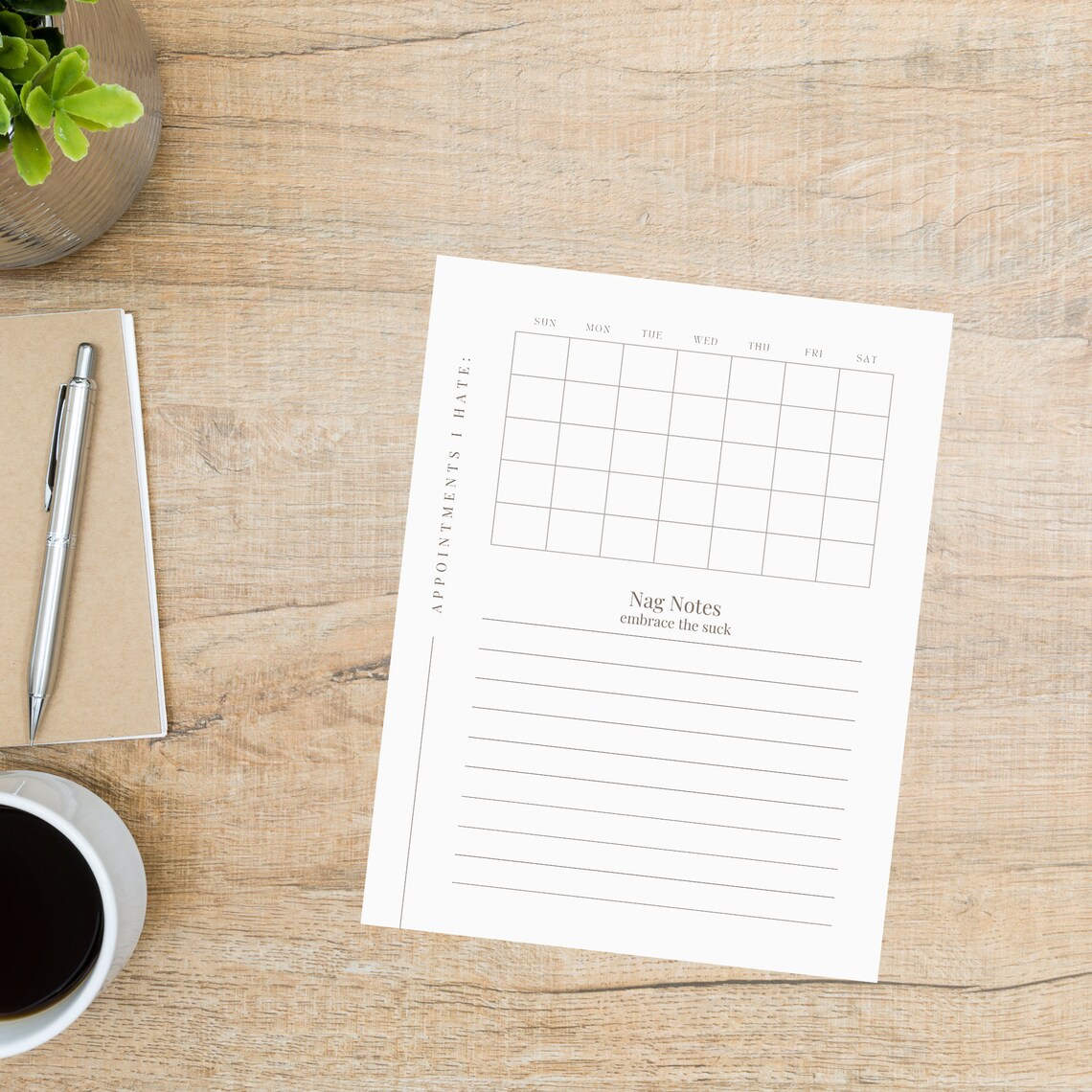 Monthly Printable Appointment Calendar, Printable Calendar, Printable ...