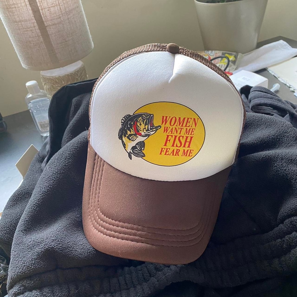 Women Want Me, Fish Fear Me Trucker Hat Tiny Fishing Fishing Fishing ...