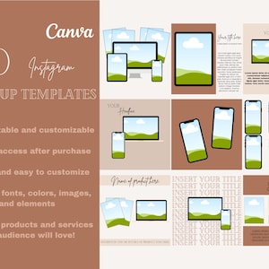 Canva Mockup Templates, Boho Instagram Templates, Instant Digital ...