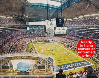 Dallas Cowboys AT&T Stadium Blueprint Football Print - Etsy