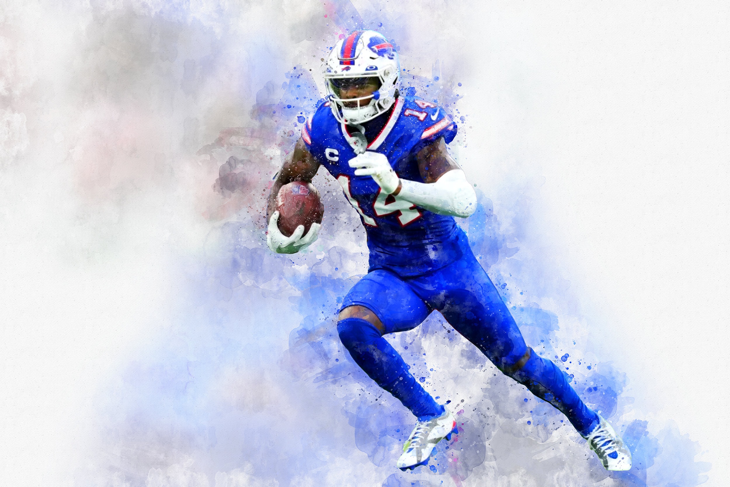 Stefon Diggs Watercolor Buffalo Bills Wall Art Buffalo Bills - Etsy