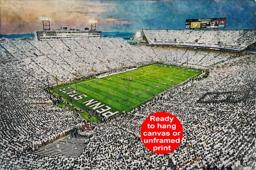 Penn State Nittany Lions Beaver Stadium Watercolor Digital - Etsy