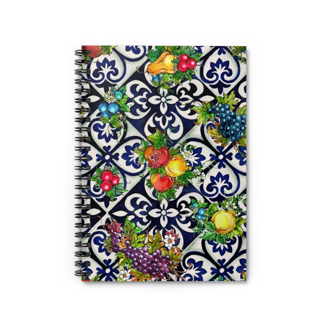 Italian Majolica Spiral Notebook, Amalfi Coast Inspired Journal ...