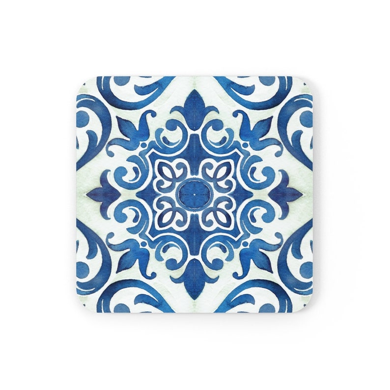 Blue Italian Majolica Tile Coaster Set Sicilian Maiolica - Etsy