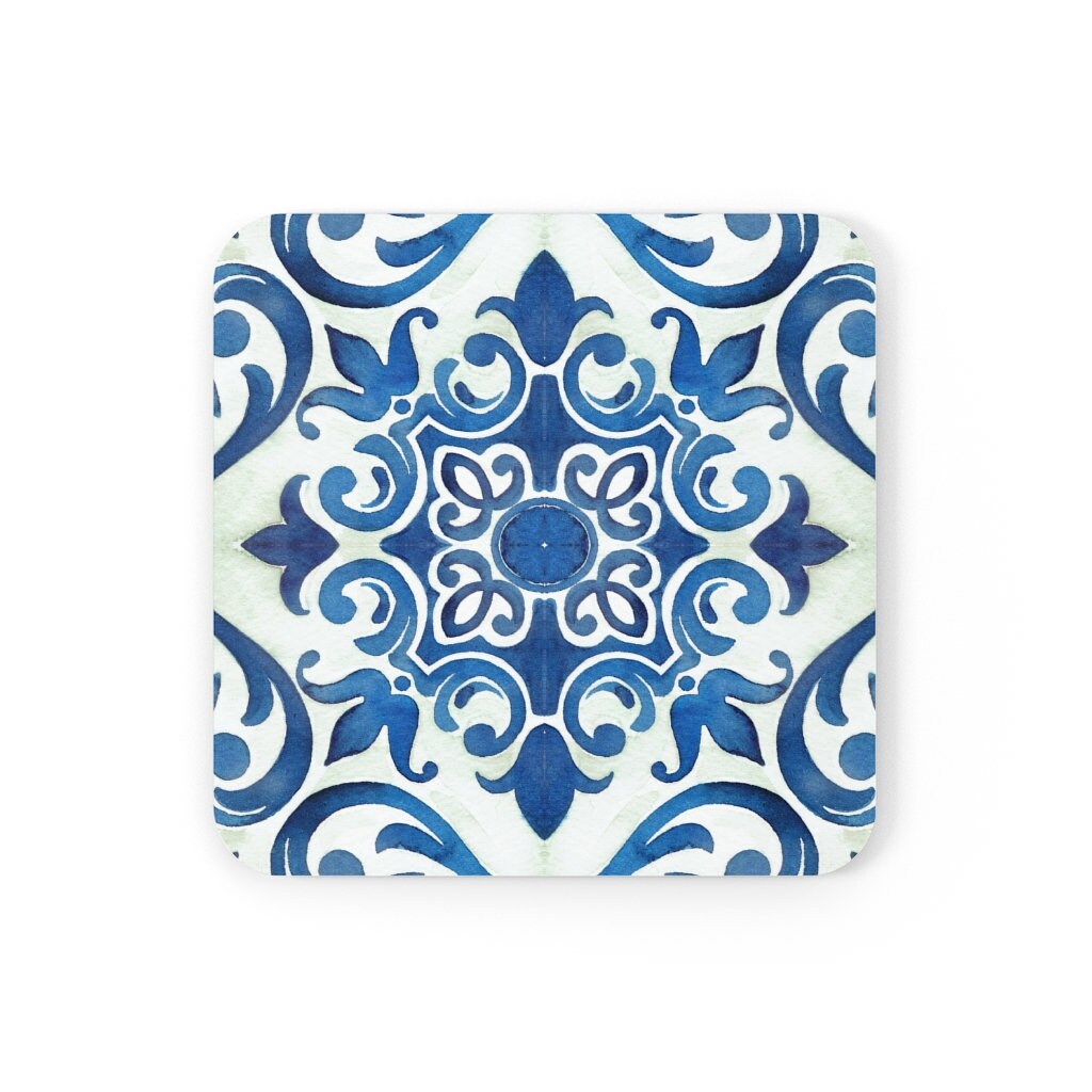 Blue Italian Majolica Tile Coaster Set Sicilian Maiolica - Etsy
