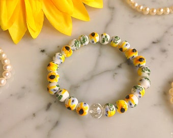 Etsy sunflower bracelet store