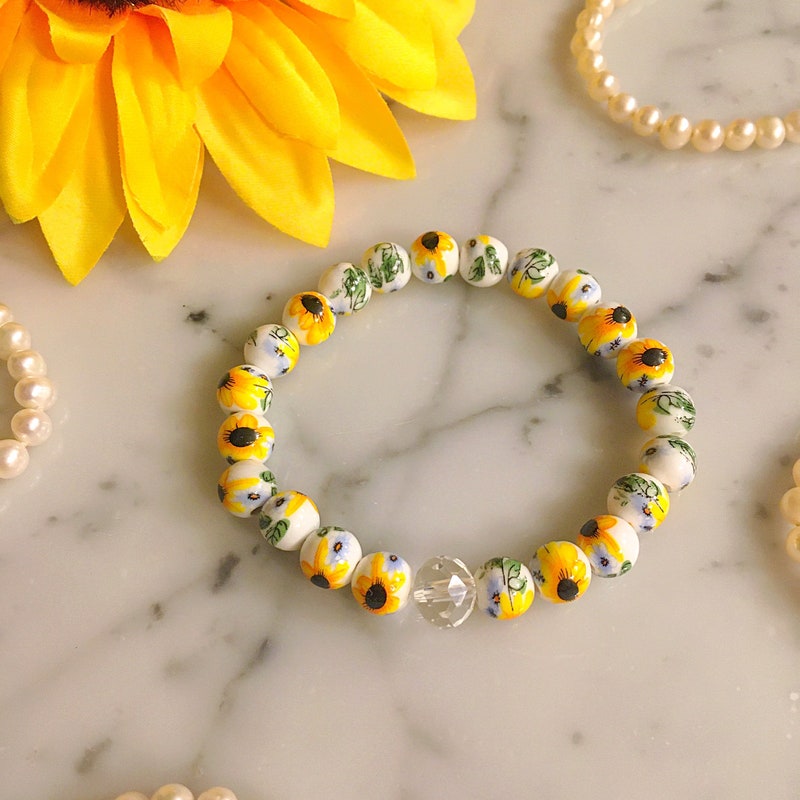 Sunflower Bracelet - Etsy