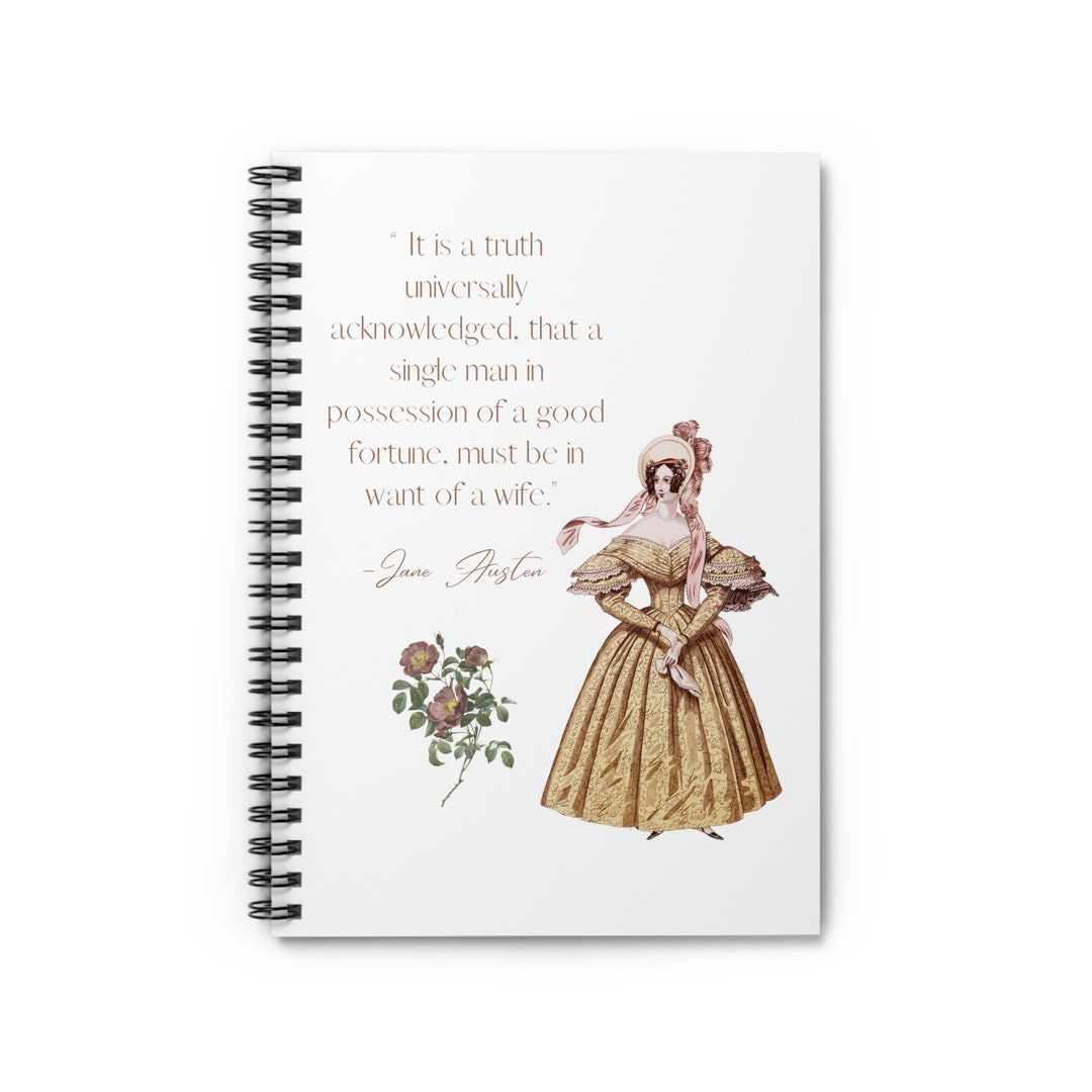 Jane Austen Notebook, Pride and Prejudice Quote Journal, Jane Austen ...