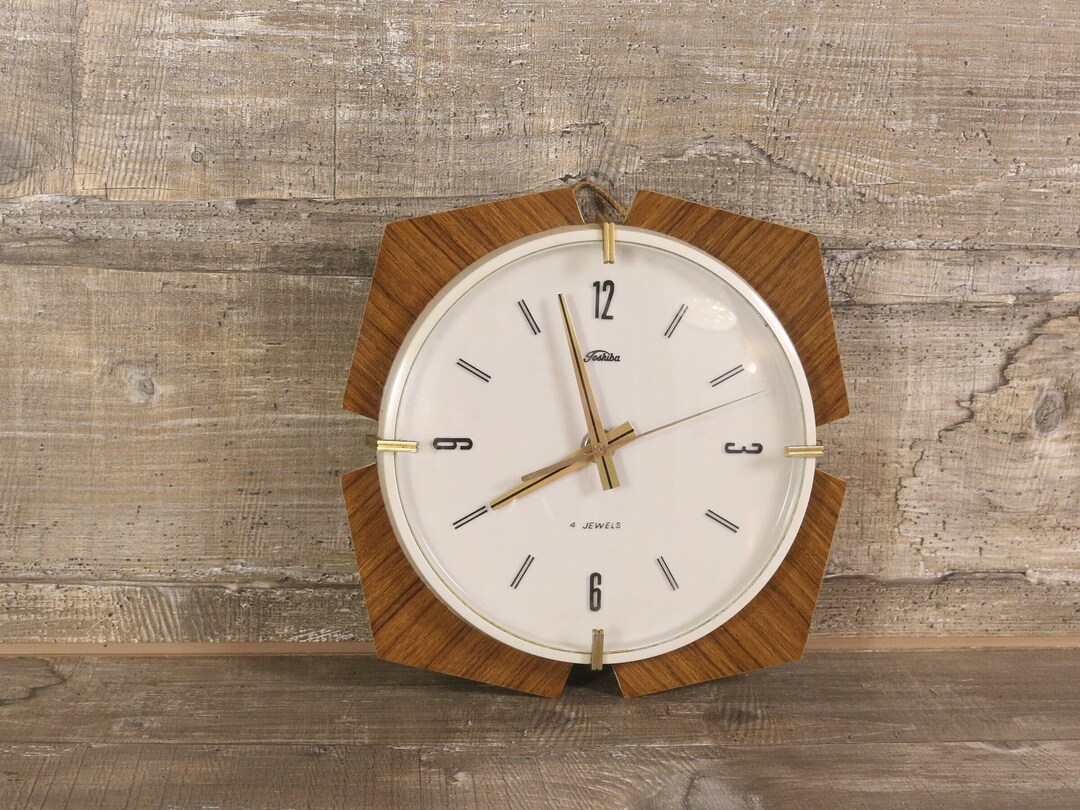 RARE Toshiba Vintage 50s Wall Clock Made in Japan MCM Mid Century ...