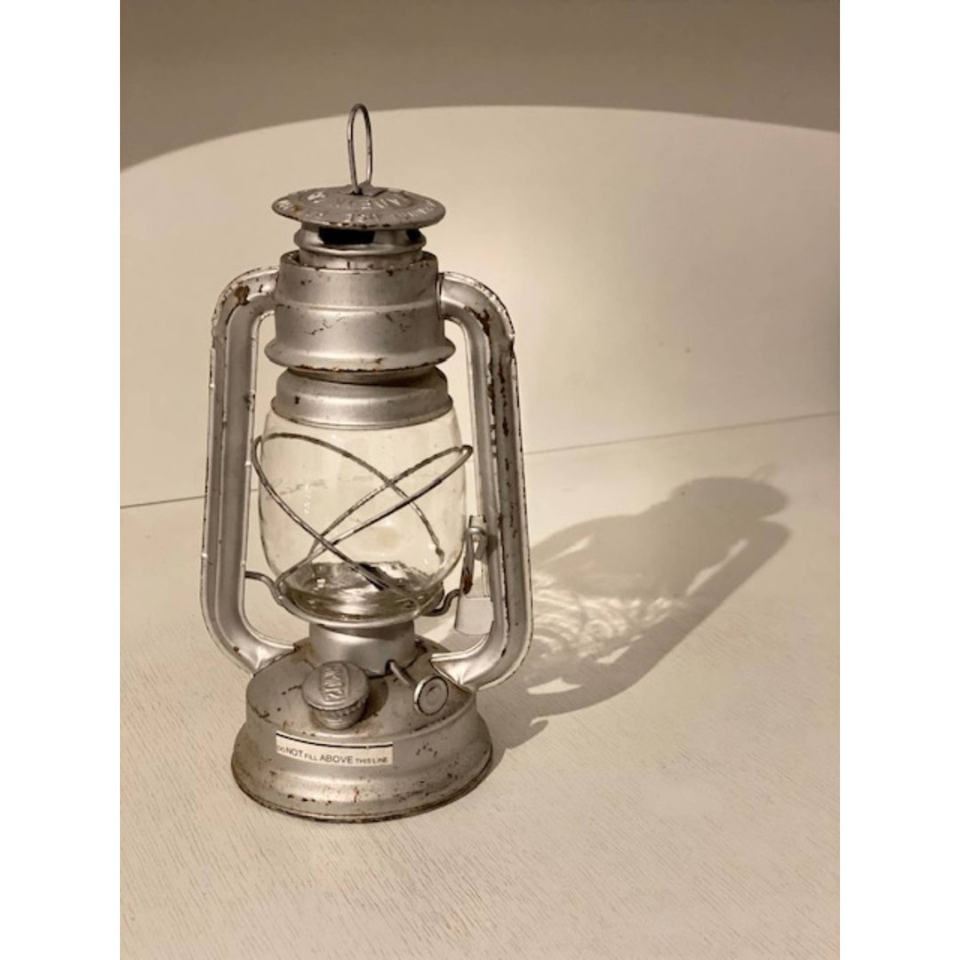 Vintage Gray Kerosine / Gas / Petroleum Lantern Hurricane Lamp Original ...