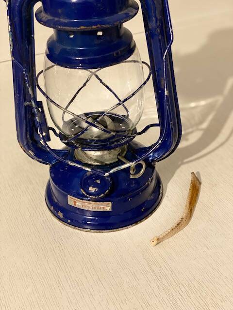 Vintage Blue Kerosine Petroleum Gas Lantern With Wick Hurricane Lamp ...