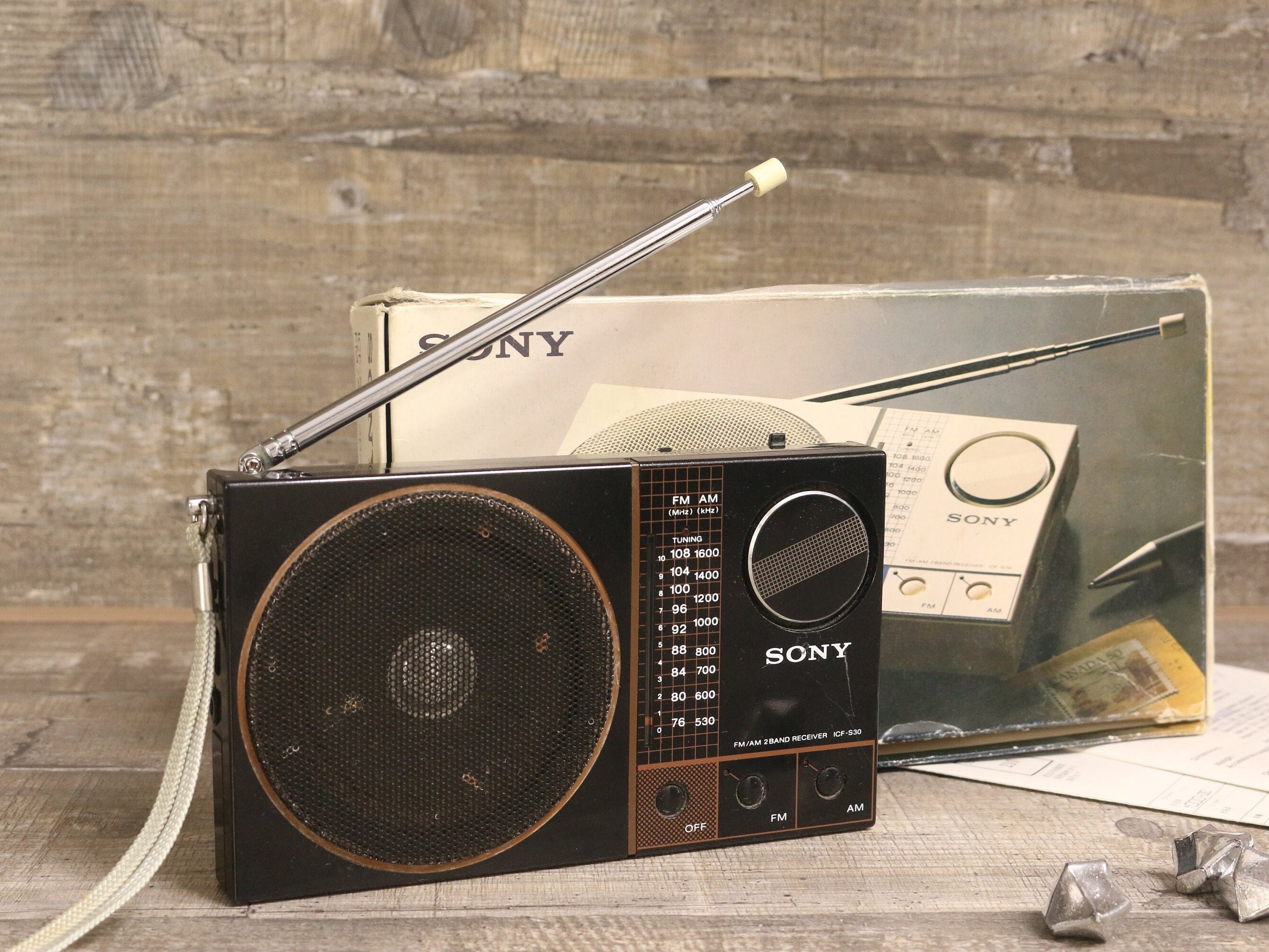 Boxed Sony ICF-S30 FM AM 2 Band Receiver Portable Radio Transistor in ...