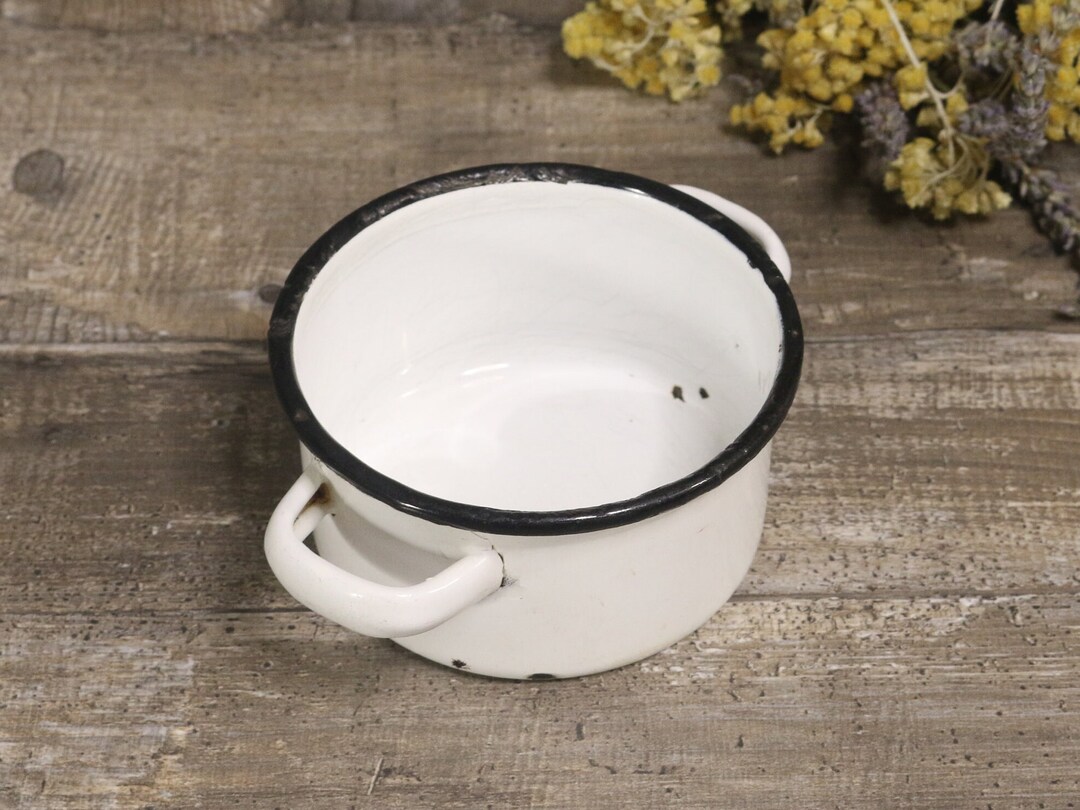 Very Small Enamel Pot Sauce White - Etsy