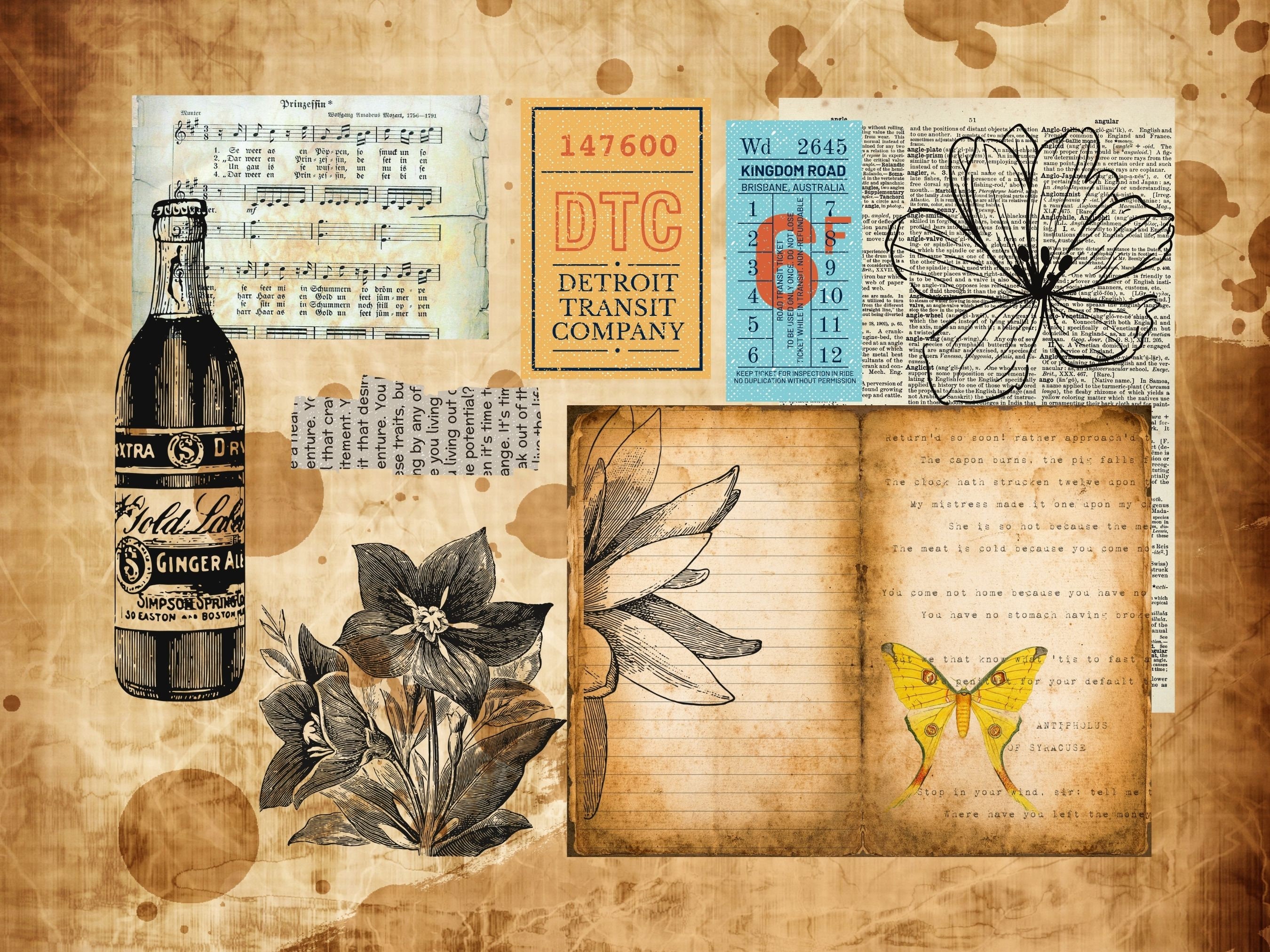 Vintage Writing Wallpaper