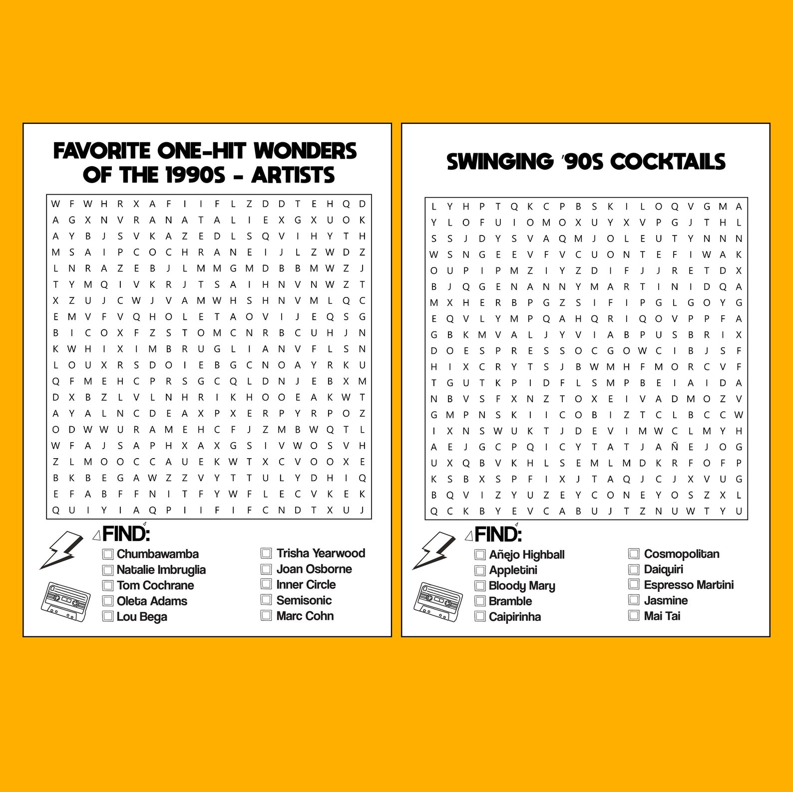 90s Word Search Book | Word Search Books Digital | 90s Print ...