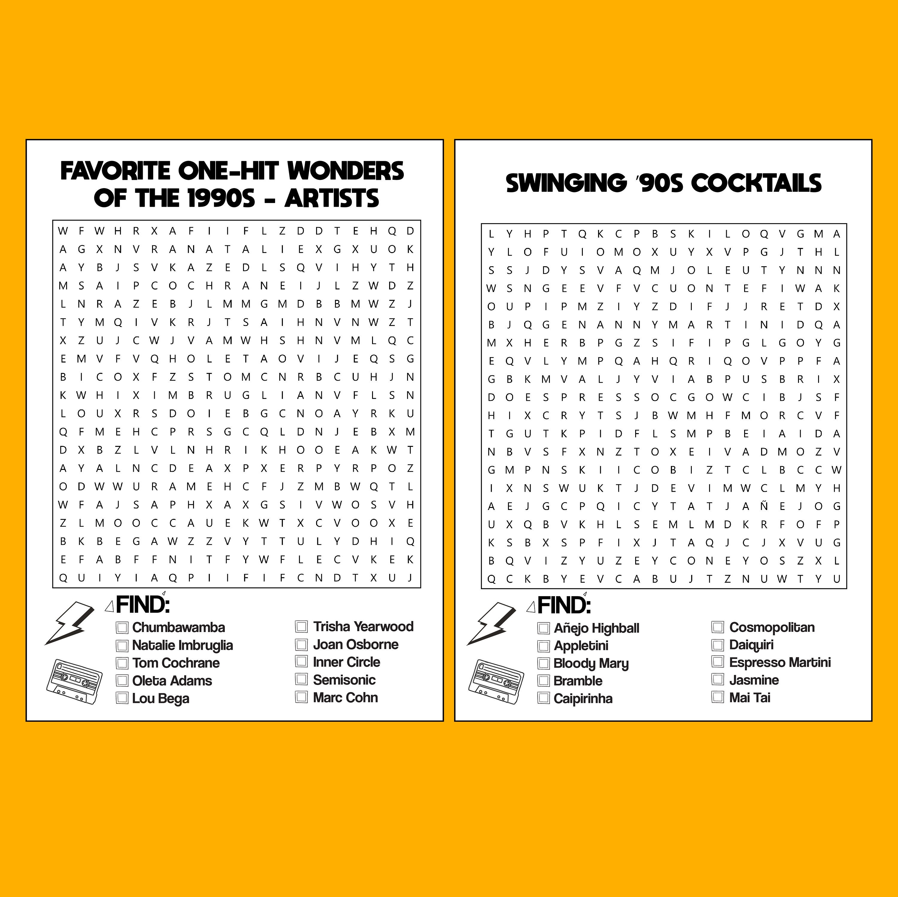 90s Word Search Book | Word Search Books Digital | 90s Print ...