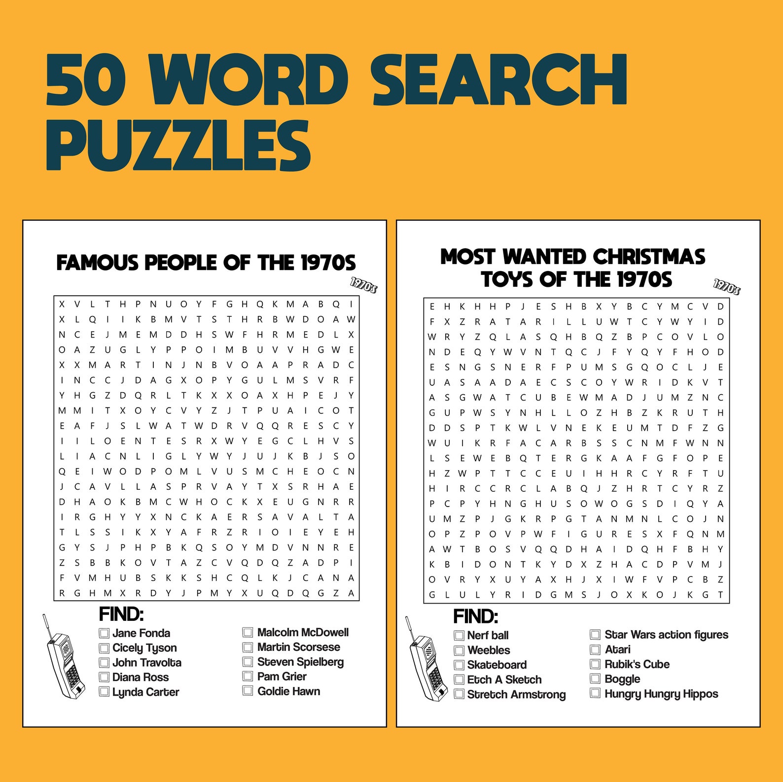 70s Word Search Book | Word Search Books Digital | 70s Print ...
