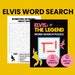 Elvis Presley Word Search & Coloring Books Digital | Printables | Word ...
