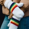 Light Blue Cable Knit Mittens | Fleece Lined Mittens | Women's Mittens ...