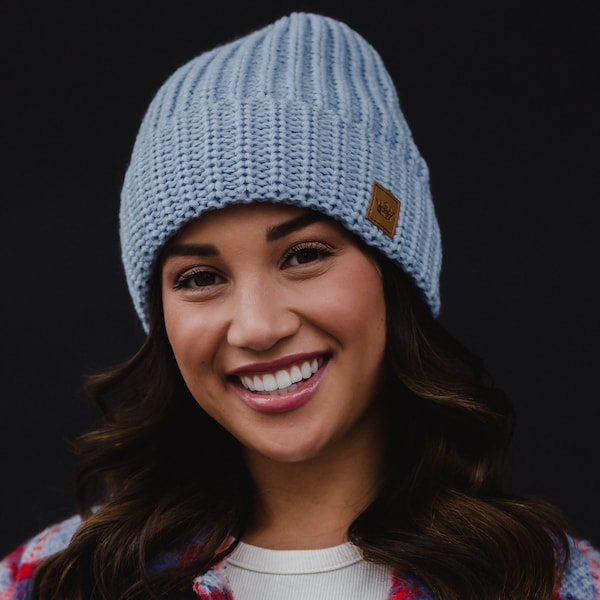 Light Blue Knit Hat - Etsy