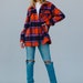 Red, Purple & Pink Plaid Jacket Women's Plaid Shacket Women's Statement ...
