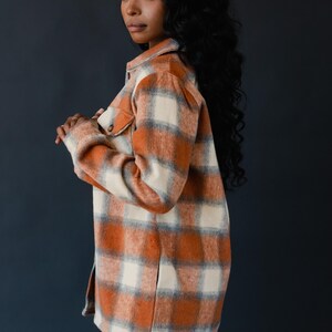 Rust, Gray & Tan Plaid Jacket | Plaid Jacket | Plaid Shacket | Fall ...