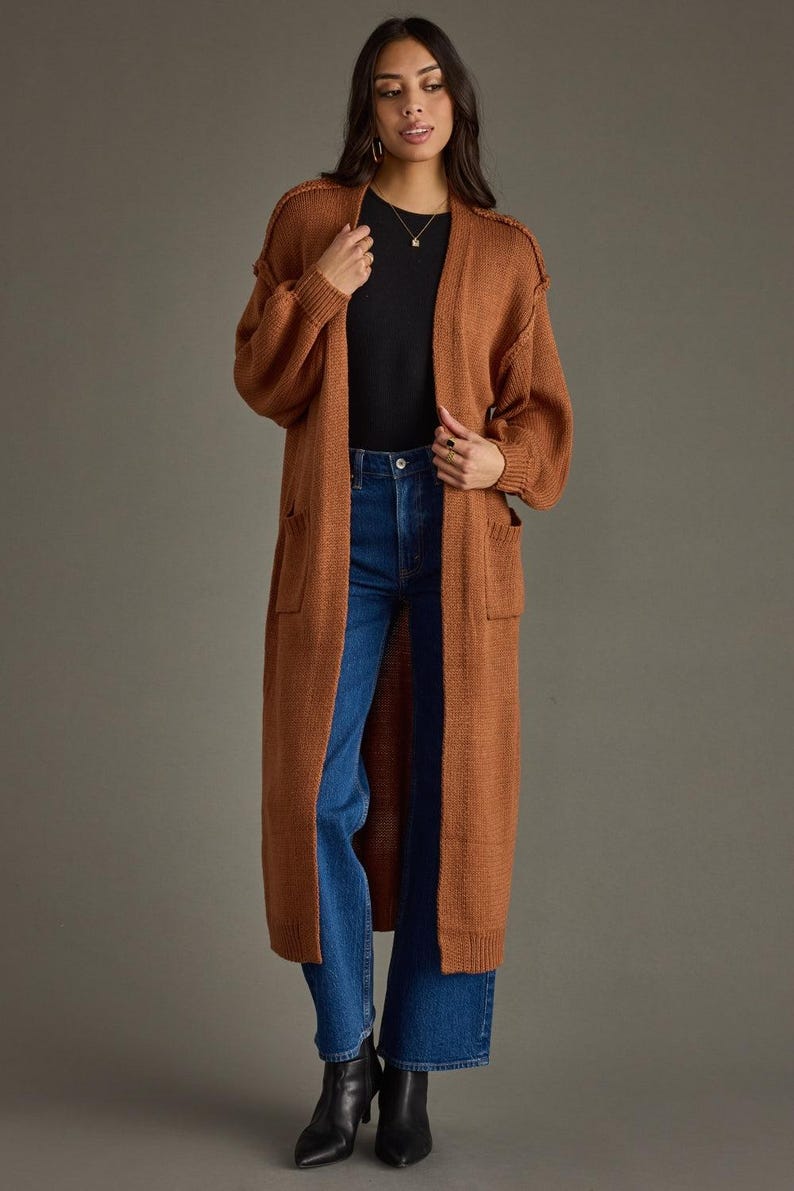 Brown Duster Cardigan | Women's Cardigan - Etsy