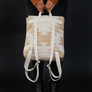 Tan & Cream Aztec Backpack | Aztec Inspired Backpack | Neutral Backpack ...
