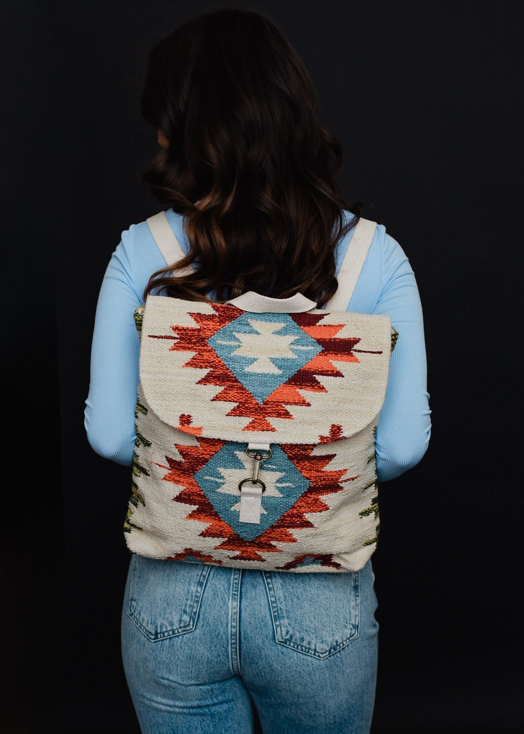 Tan, Orange & Red Aztec Backpack | Aztec Inspired Backpack | Everyday ...