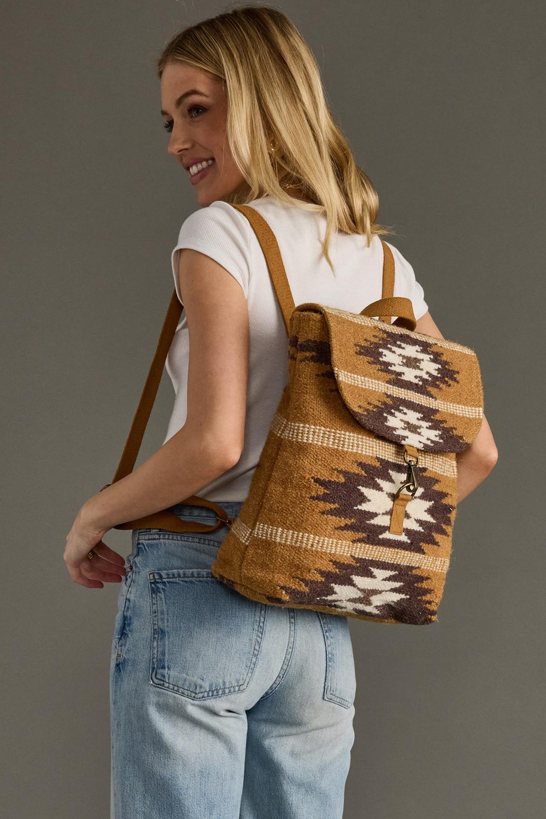 Tan, Brown & Cream Western Backpack | Western-inspired Backpack | Aztec ...