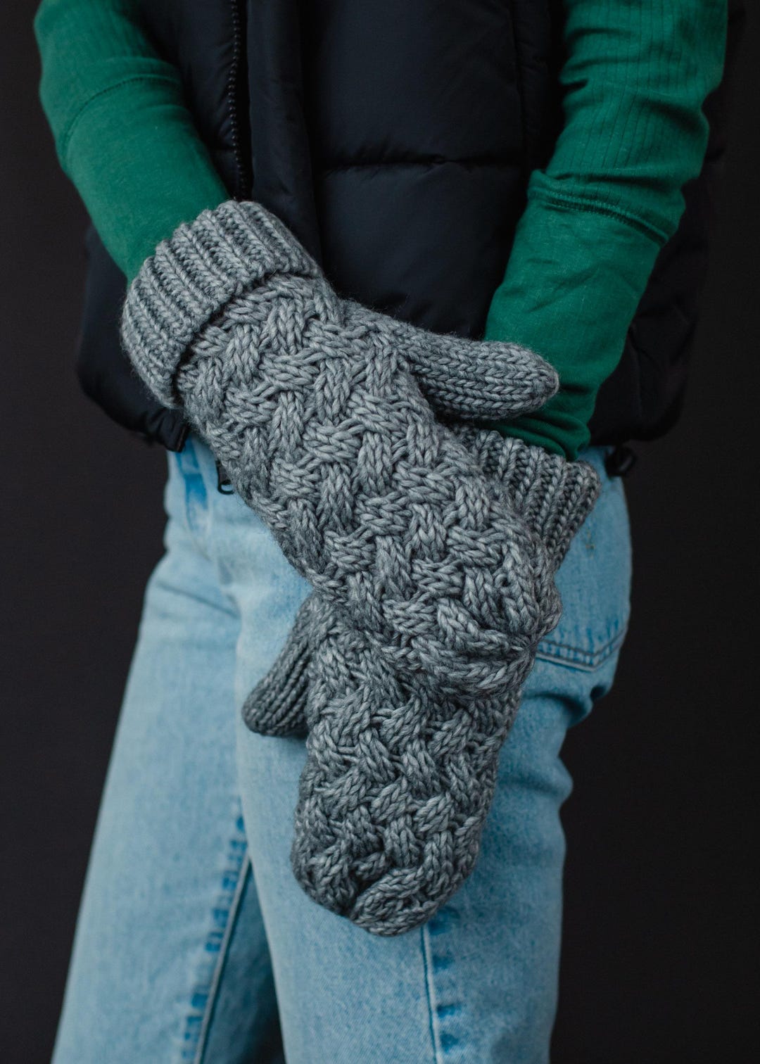 Gray Knit Mittens | Fleece Lined Mittens | Women's Mittens | Fall ...