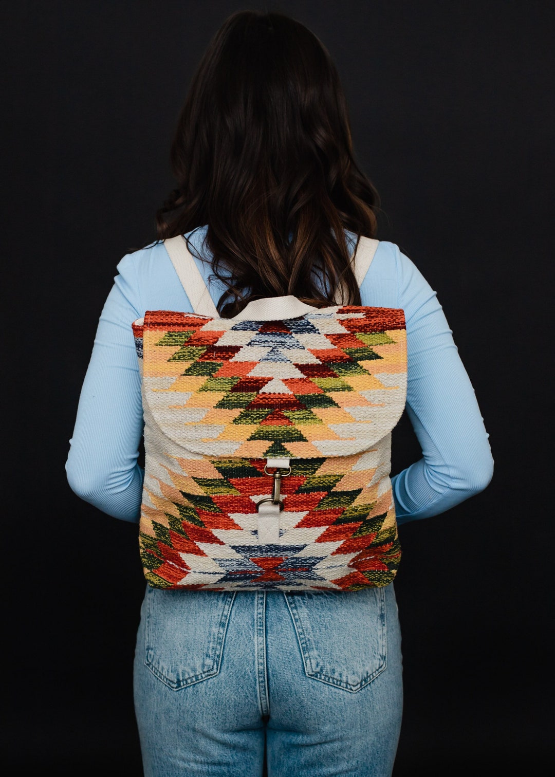 Tan & Multicolored Western Backpack | Western-inspired Backpack ...