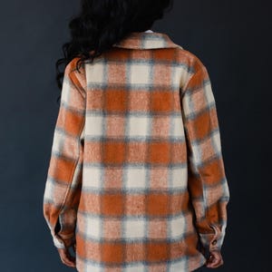 Rust, Gray & Tan Plaid Jacket | Plaid Jacket | Plaid Shacket | Fall ...