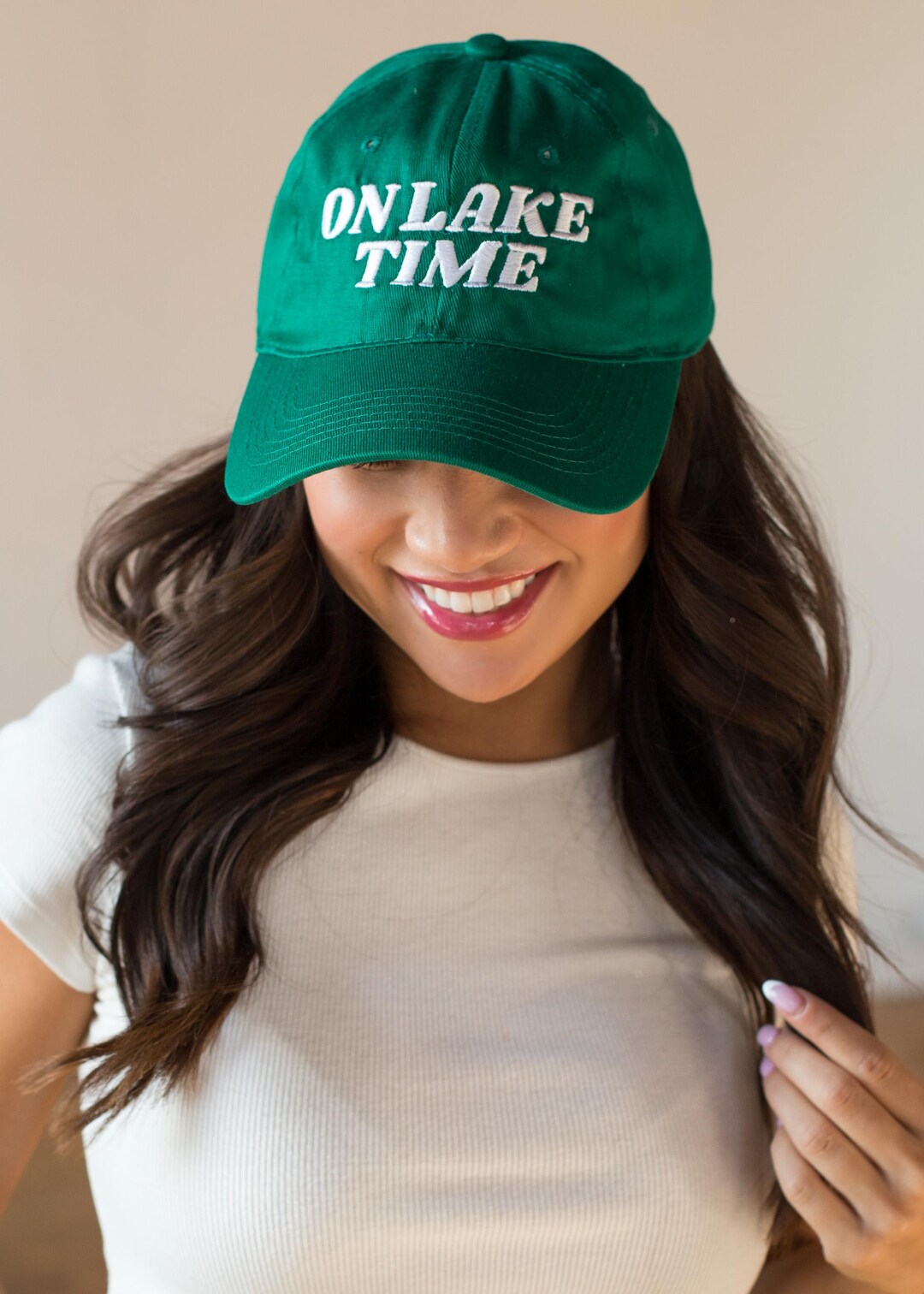On Lake Time Baseball Hat | on Lake Time | Women's Baseball Hat | Green ...