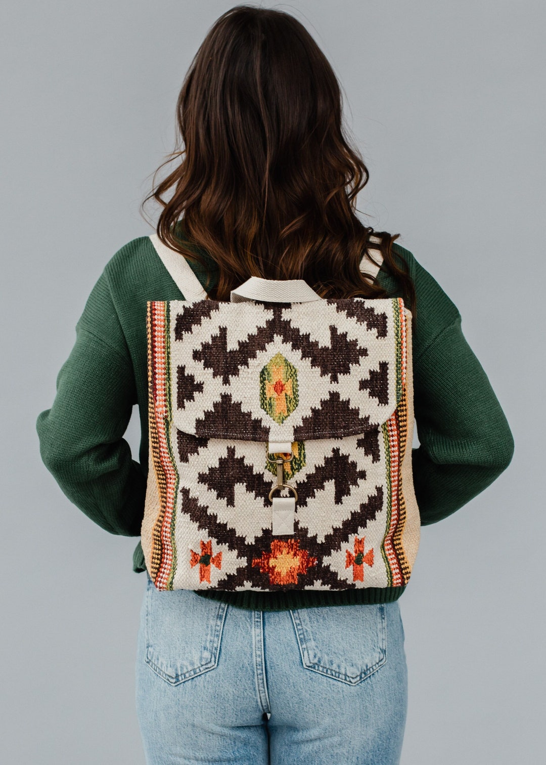 Tan & Brown Aztec Backpack | Aztec Inspired Backpack | Trendy Backpack ...