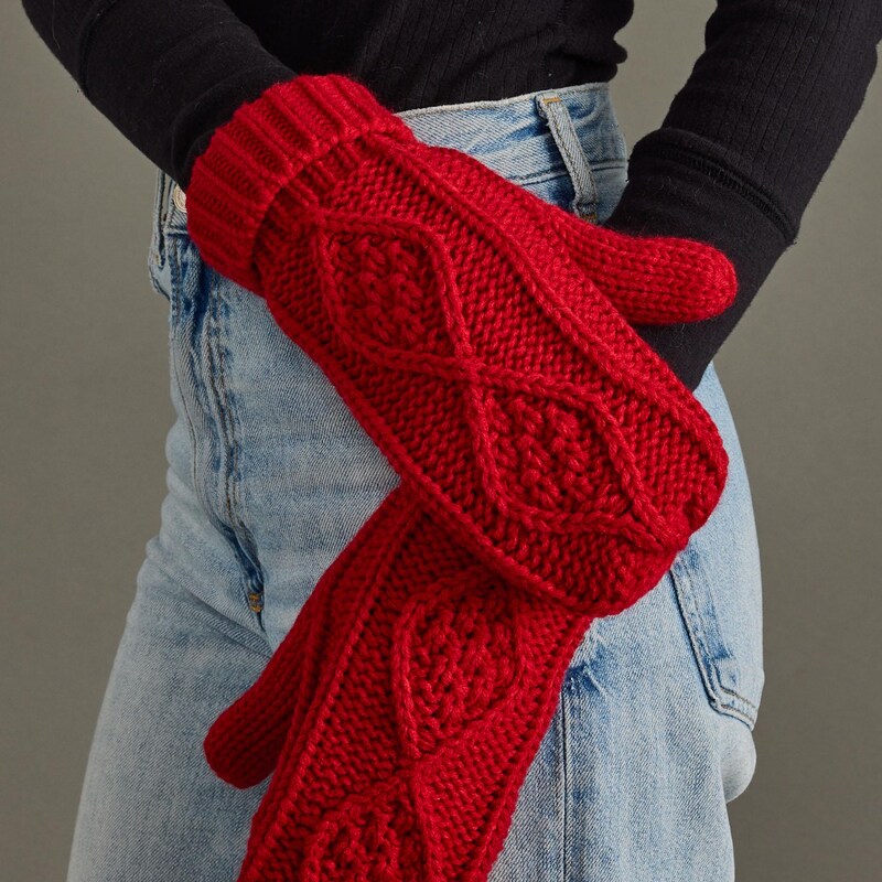 Red Mittens - Etsy
