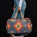Blue & Multicolored Aztec Duffel Aztec Inspired Duffel Bag Travel Bag ...