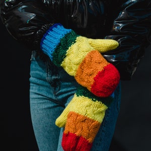Rainbow Mittens - Etsy