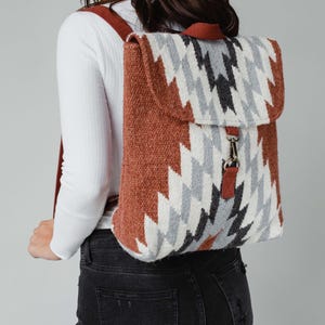 Rust, Cream & Gray Aztec Backpack | Aztec Inspired Backpack | Western ...