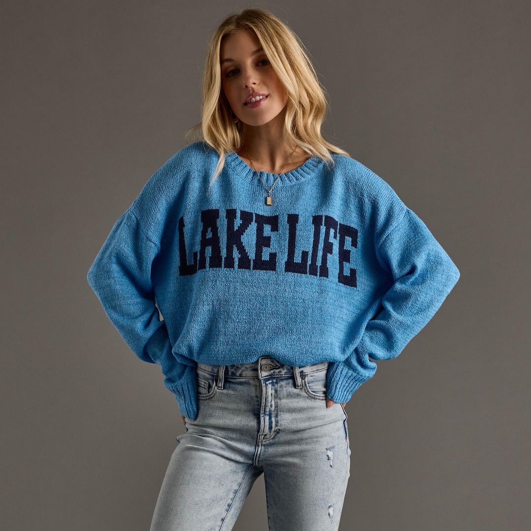 Blue Lake Life Lightweight Sweater | Women's Sweater - Etsy