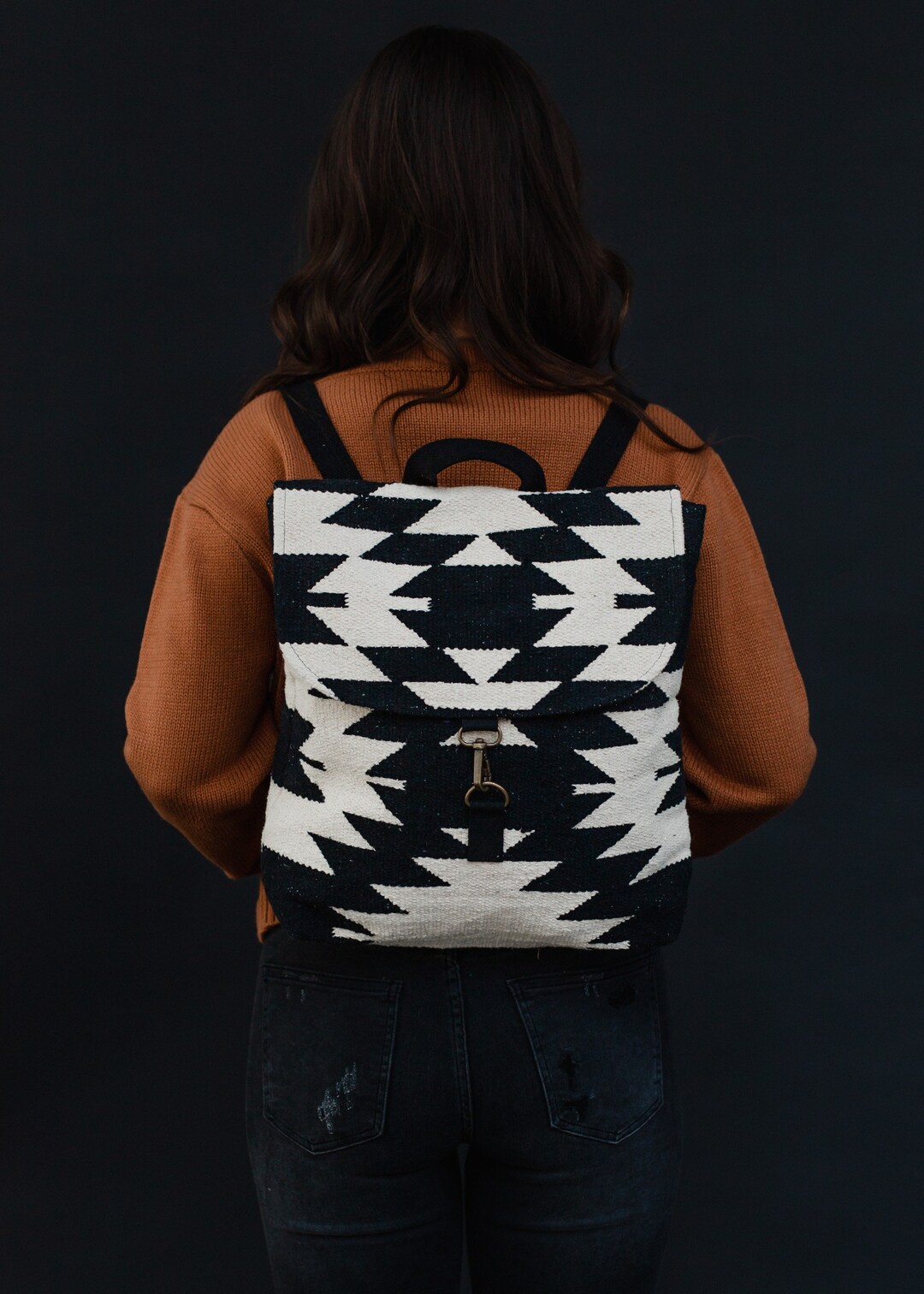 Cream & Black Aztec Backpack | Aztec Inspired Backpack | Neutral Aztec ...