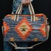 Blue & Multicolored Aztec Duffel Aztec Inspired Duffel Bag Travel Bag ...