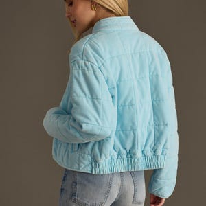 Light Blue Washed Quilted Jacket | Spring Jacket | Layering Piece ...