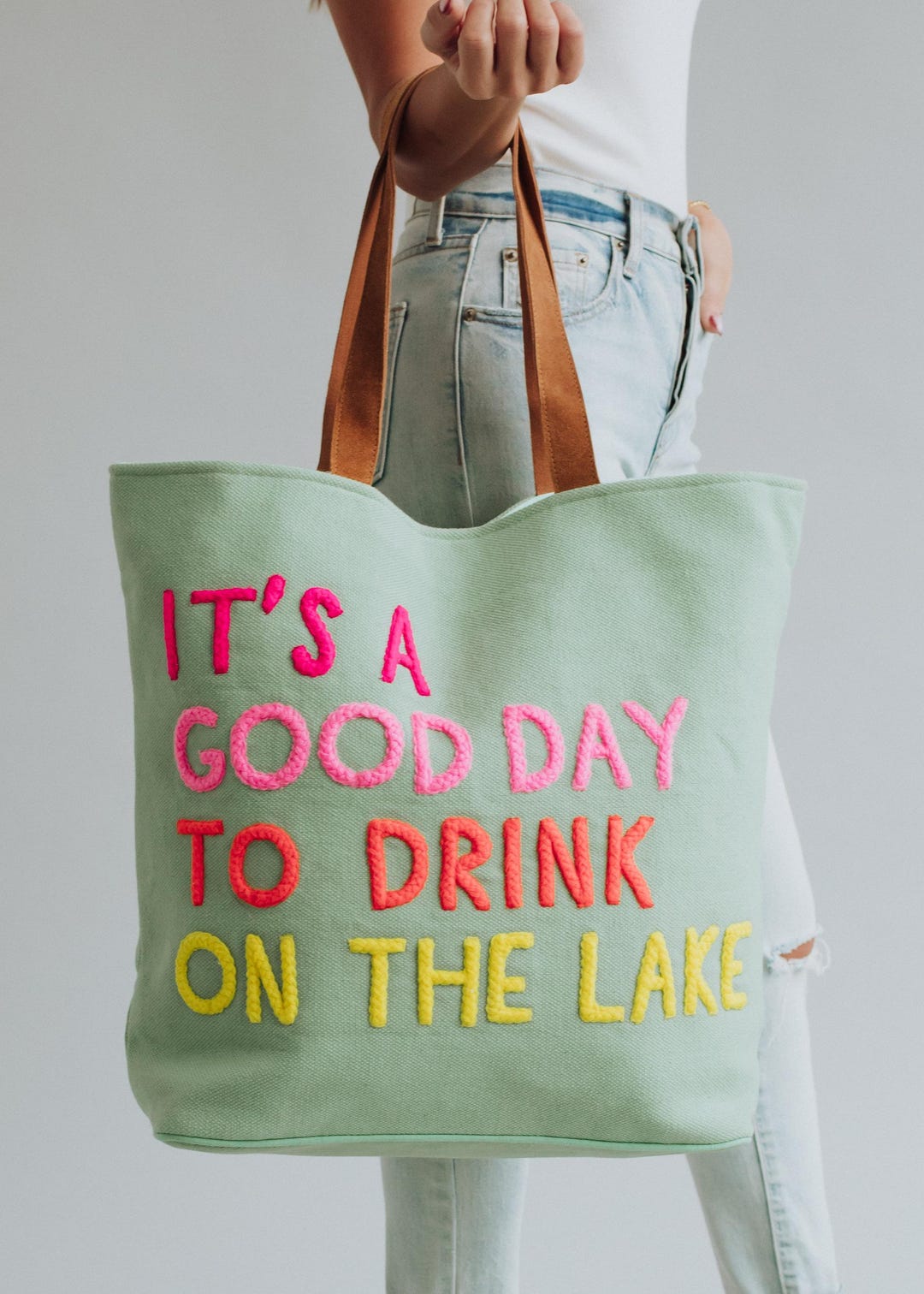 Mint Drink on the Lake Tote | It's A Good Day to Drink on the Lake ...