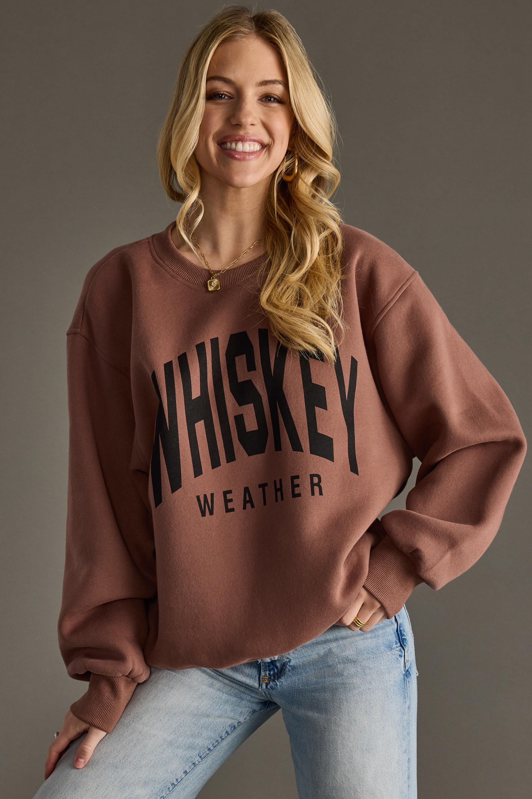 Brown Whiskey Weather Sweatshirt | Women's Oversized Sweatshirt - Etsy