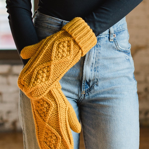 Cable Knit Mittens - Etsy