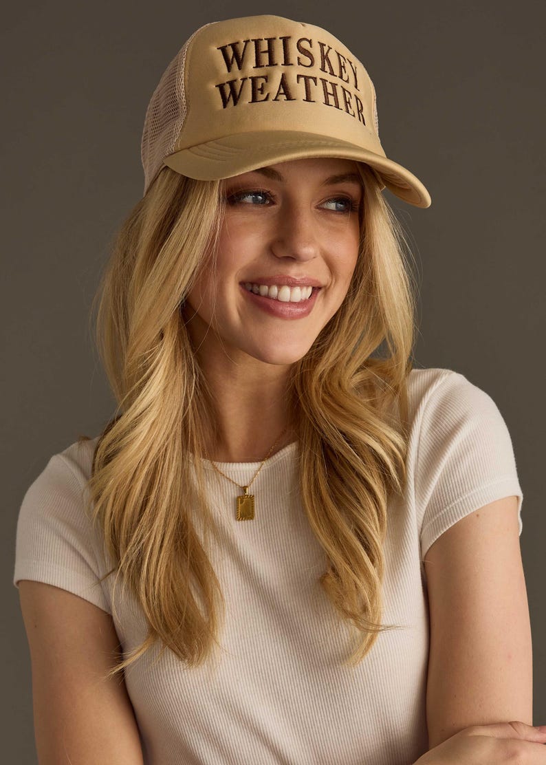 Tan & Brown Whiskey Weather Trucker Hat | Trucker Hat | Whiskey Weather ...