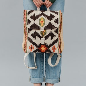 Tan & Brown Aztec Backpack | Aztec Inspired Backpack | Trendy Backpack ...